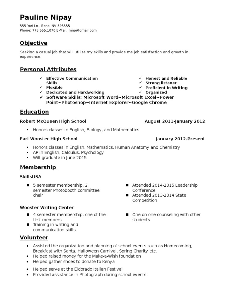 Mock Resume | PDF