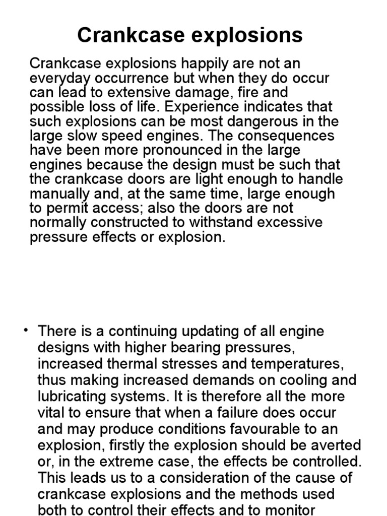 Crankcase Explosions 1 | Explosion | Combustion