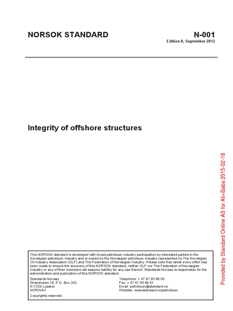 N 001 Norsok | PDF | Verification And Validation | Offshore Drilling