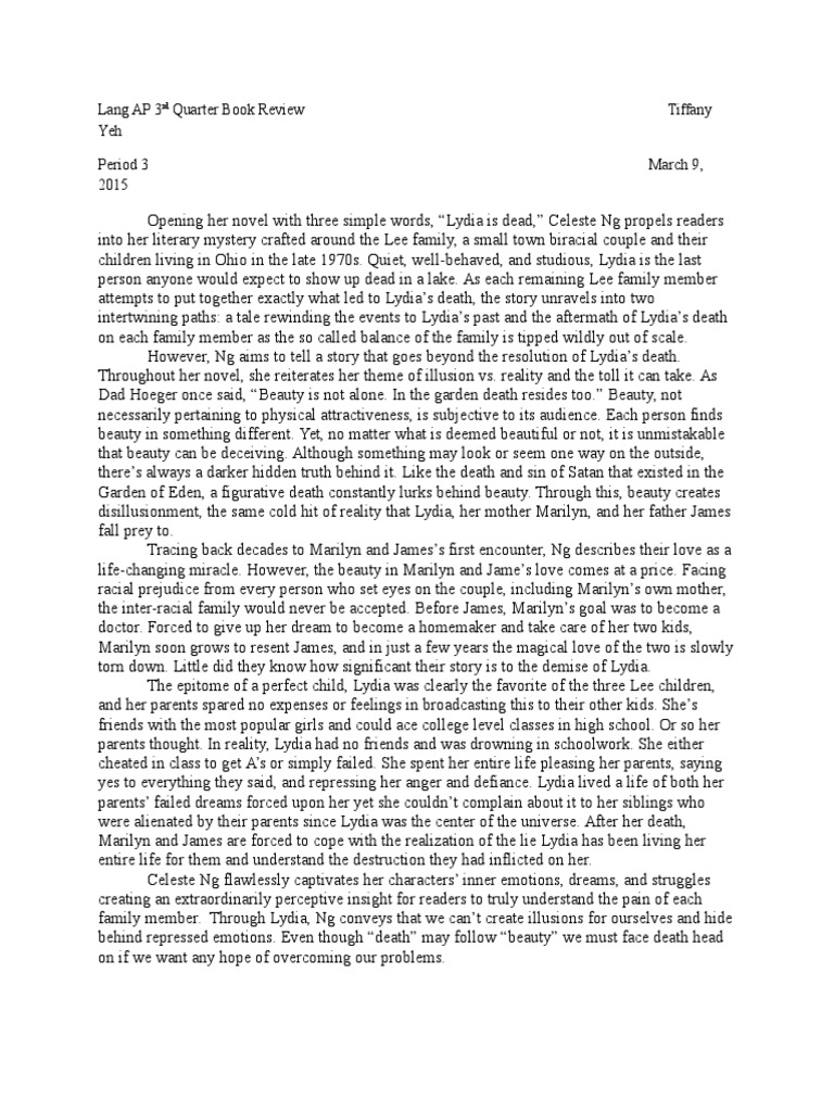 Everything I Never Told You Book Review | Fiction & Literature