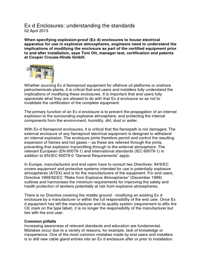 Ex D Enclosures Understanding The Standards | PDF | Nature