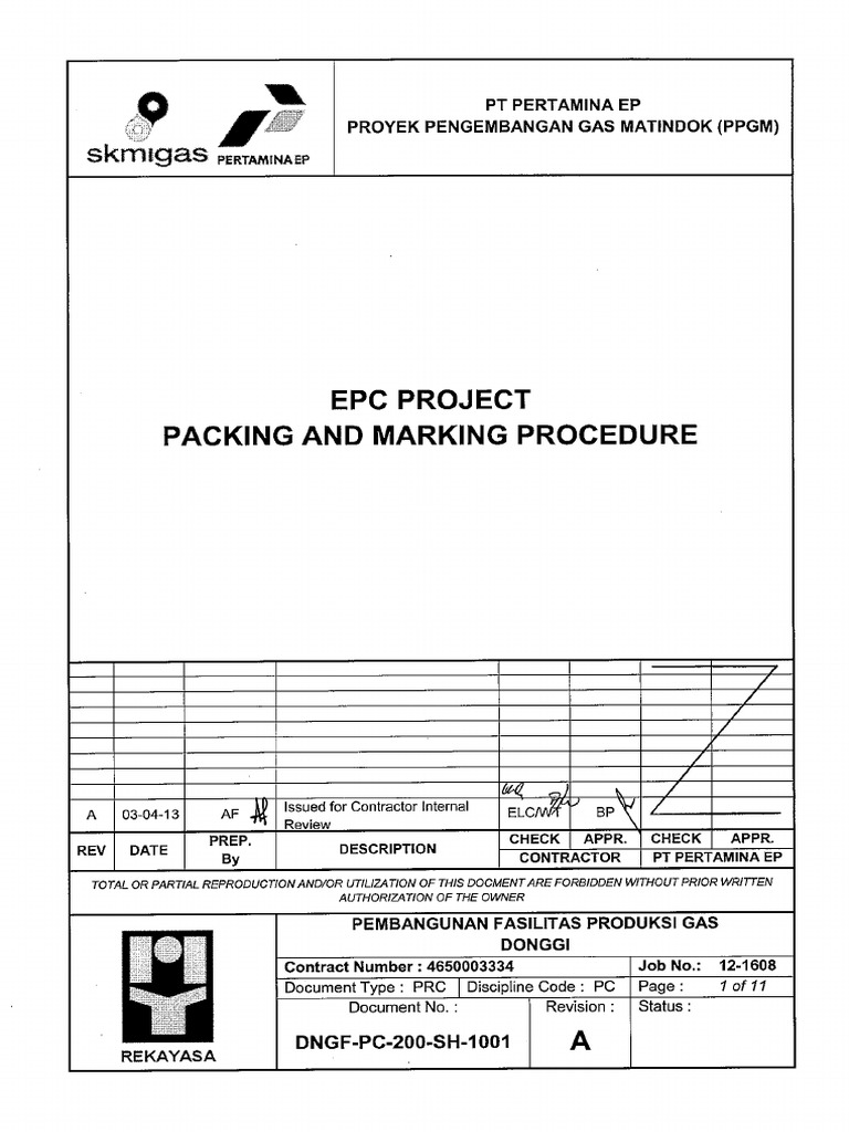 DNGF-PC-200-SH-1001 Packing and Marking Procedure PDF | PDF