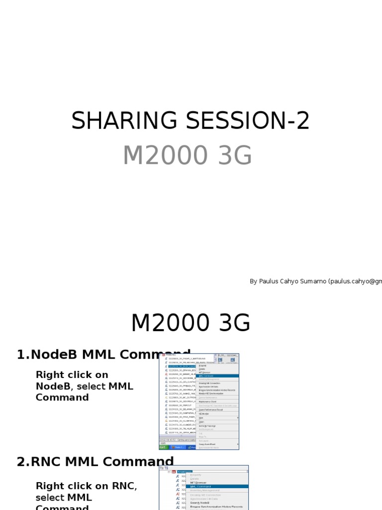 M2000 3G MML Command | PDF | High Speed Packet Access | Telecommunications Standards