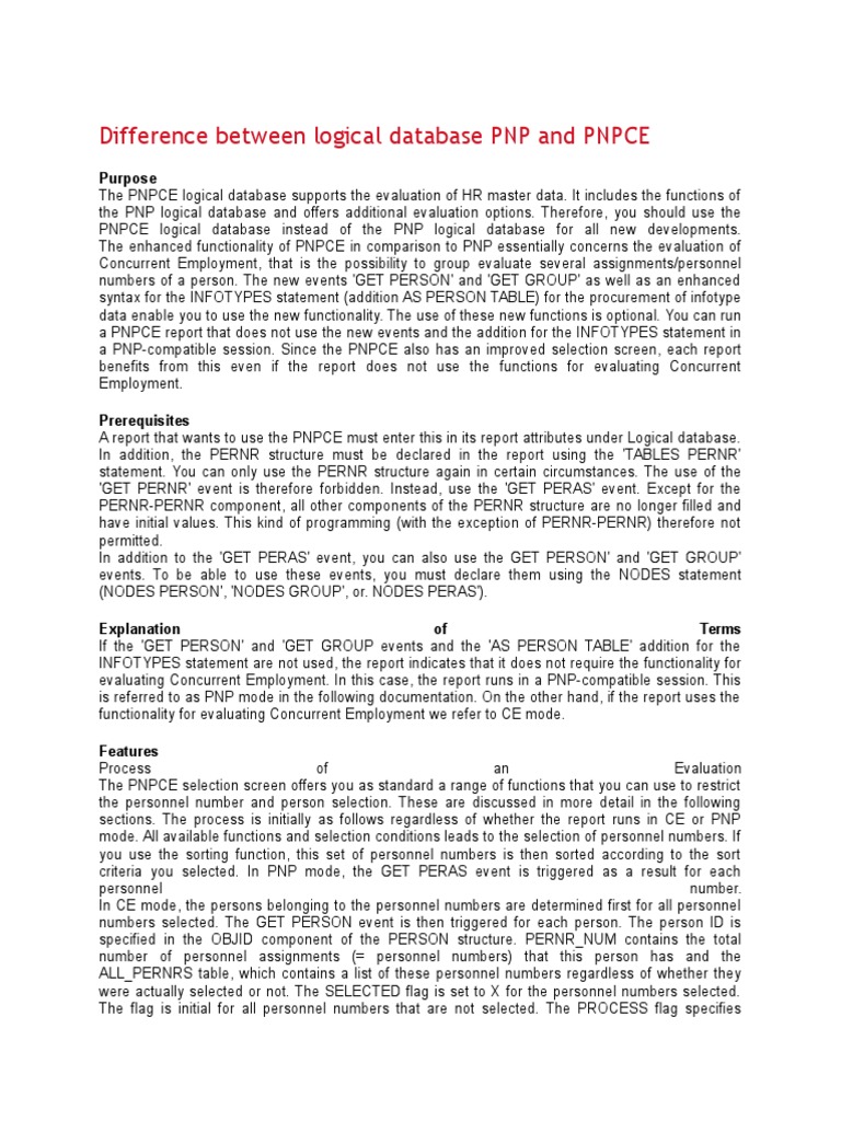 PNP vs PNPCE Logical Database Guide | PDF | Databases | Information ...