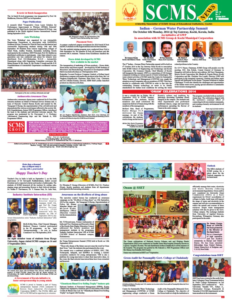 SCMS News October 2014 | PDF | Business | Science