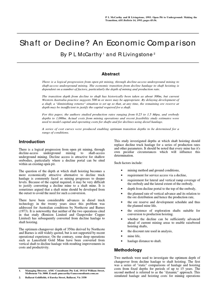 Shaft or Decline | PDF | Economic Geology | Mining