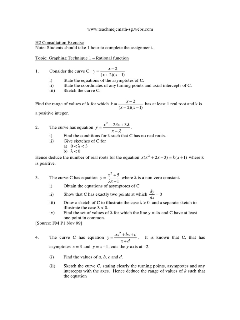 H2 Math (Pure Math Consultation) | Download Free PDF | Complex Number ...