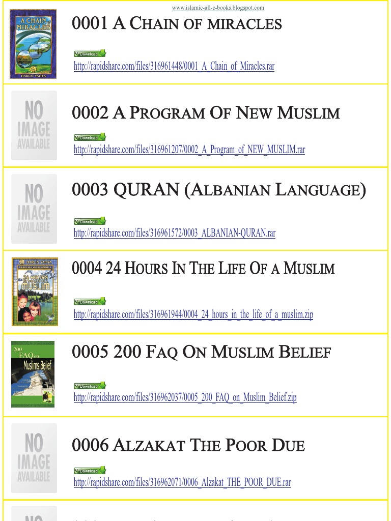 islamic all books list downloadable | Quran | Prophets And Messengers ...