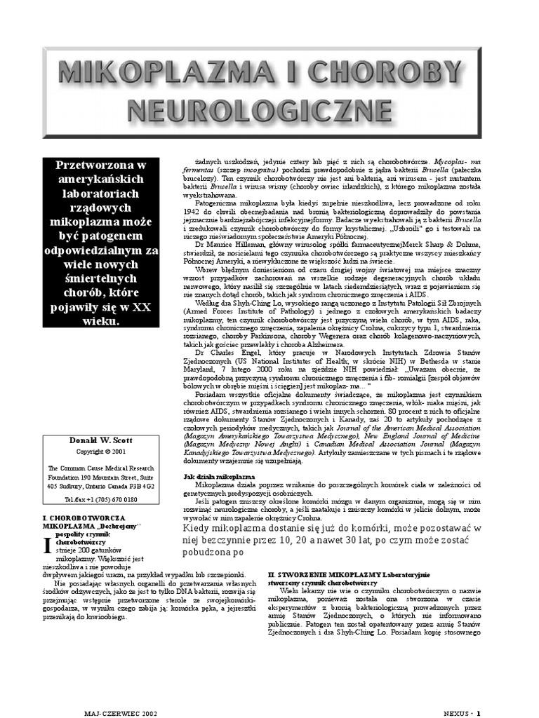 Mikoplazma i Choroby Neurologiczne