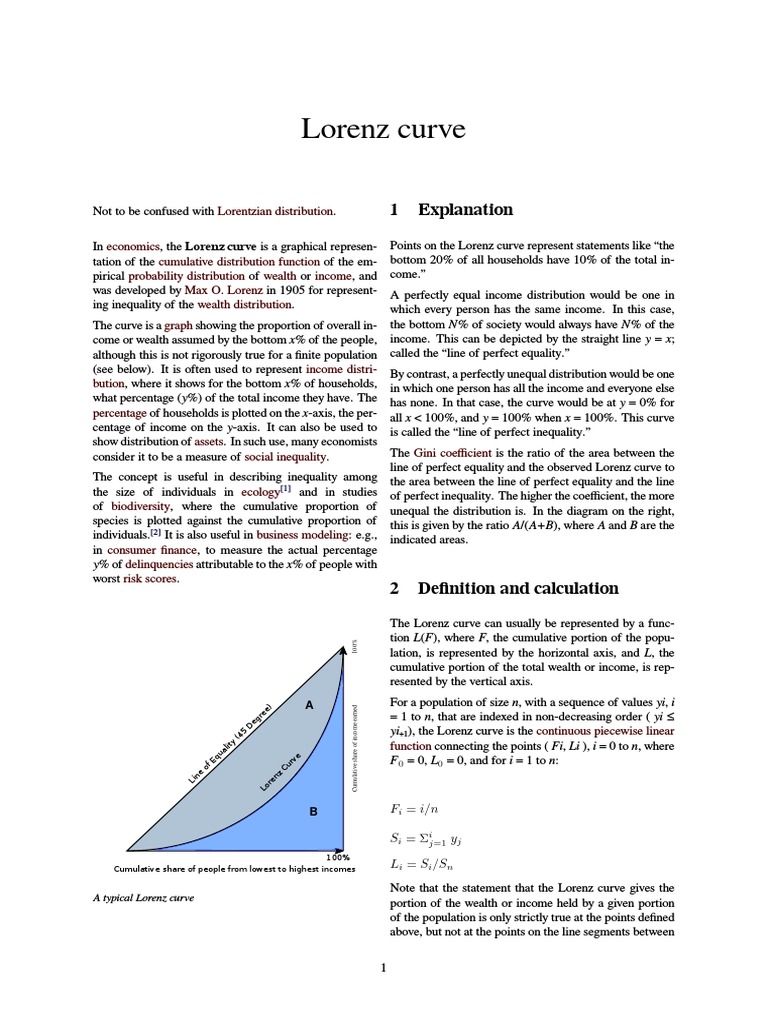 Lorenz Curve | PDF | Wealth | Mathematical Analysis