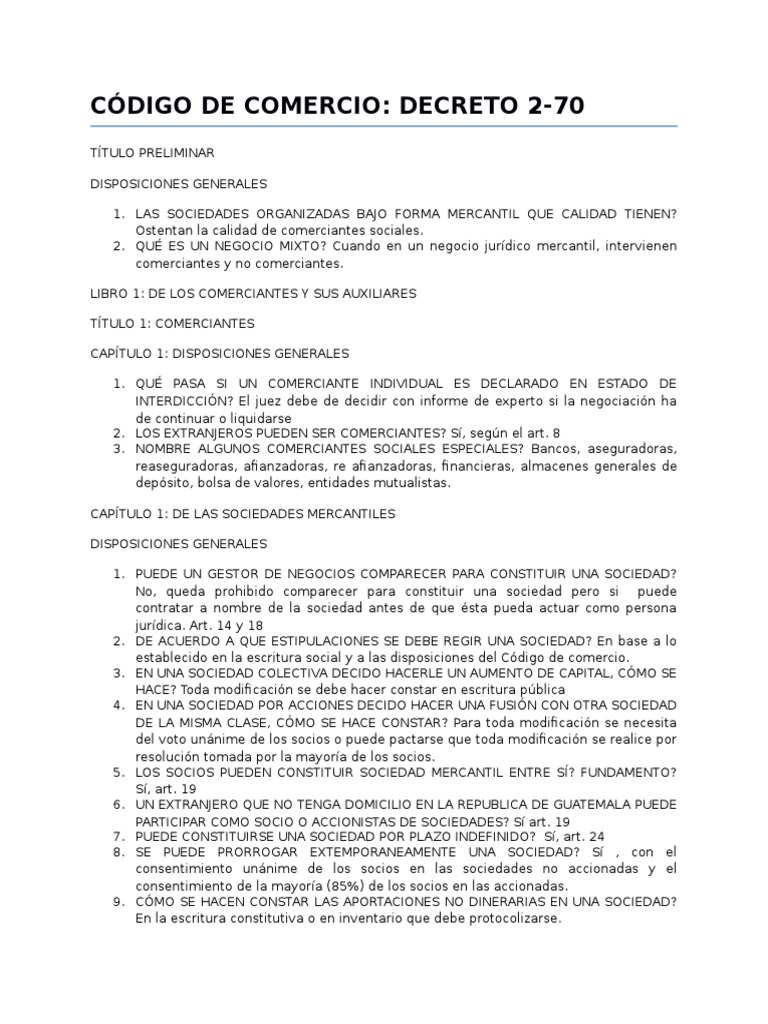 Código de Comercio: Sociedades Mercantiles | PDF | Liquidación ...