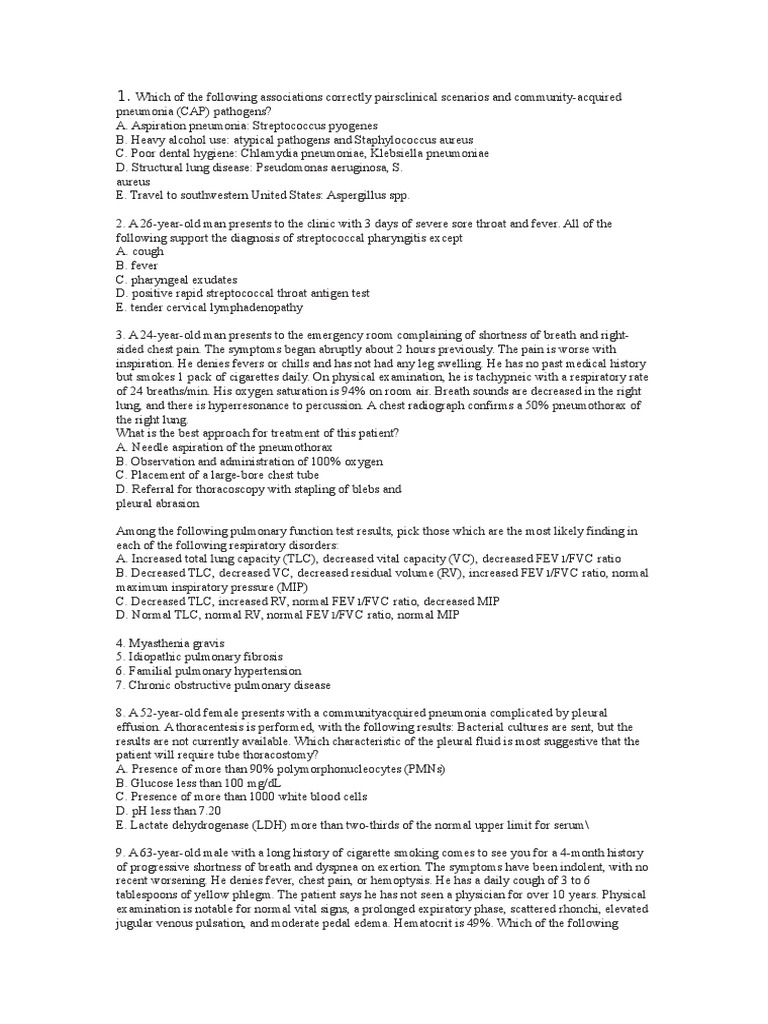 End Blok Respi Soal | PDF | Pneumonia | Lung