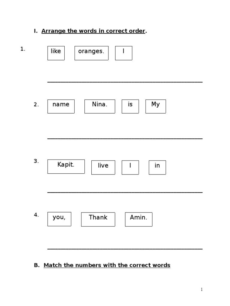 Ujian English Tahun 2 | PDF