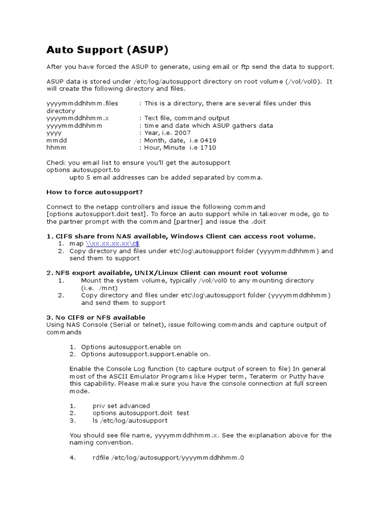NetApp AutoSupport Generation Guide | PDF | Command Line Interface ...
