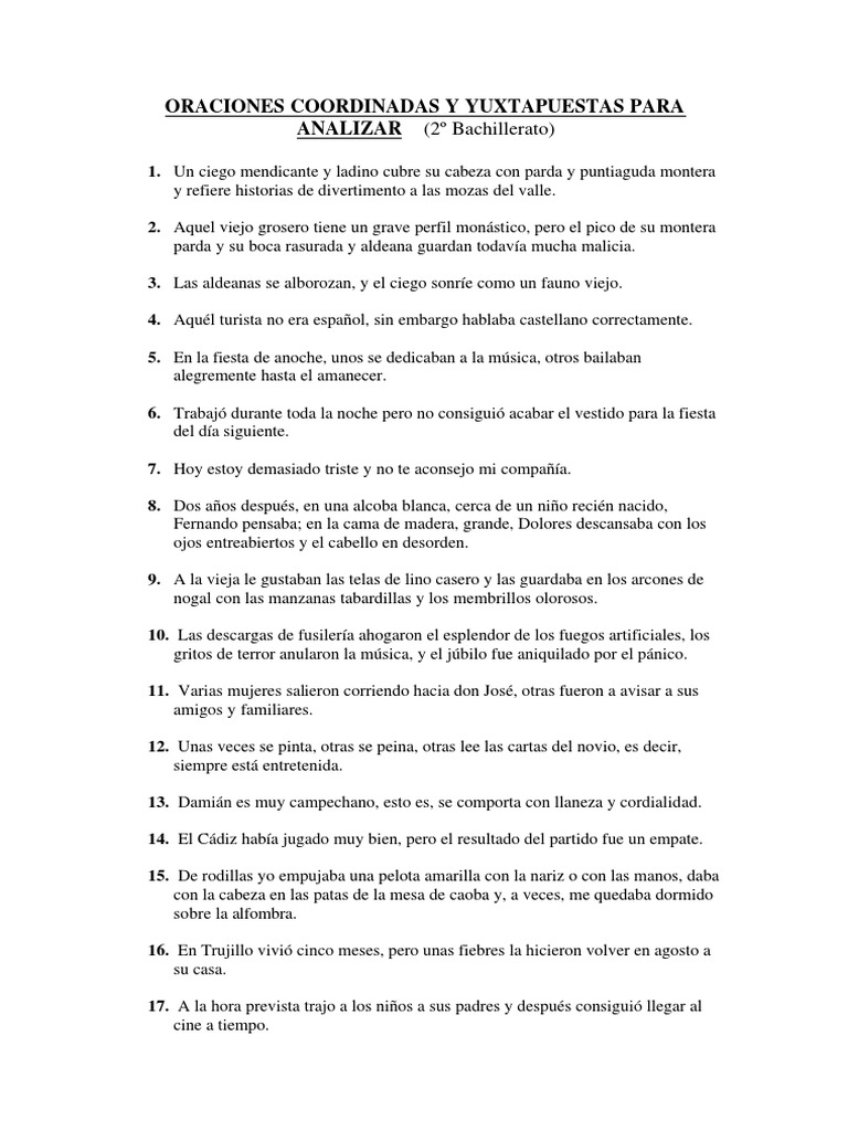 Coordinadas y Yuxtapuestas | PDF