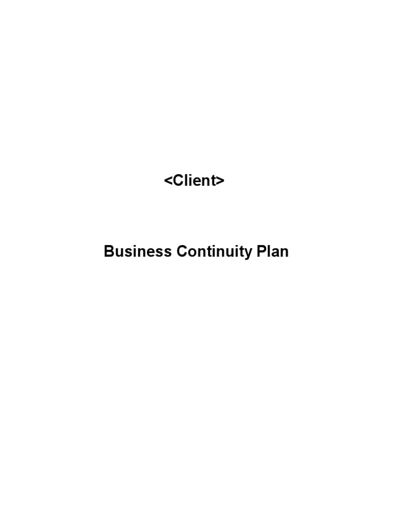 Business Continuity Plan Template | PDF | Business Continuity ...