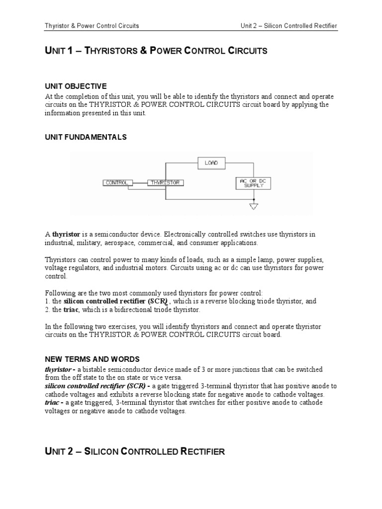 Thyristor Power Control Circuits Pdf Rectifier Electricity