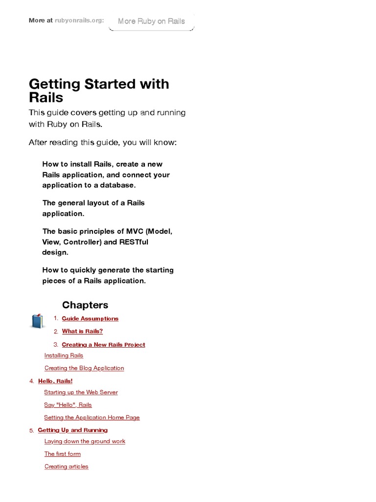 Getting Started With Rails Ruby On Rails Guides Pdf Command Line Interface Web Server