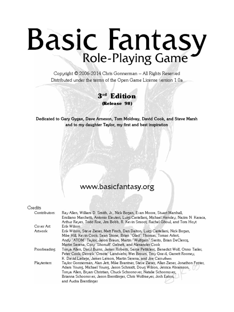 Basic Fantasy RPG Rules | PDF | Dice | Role Playing Games