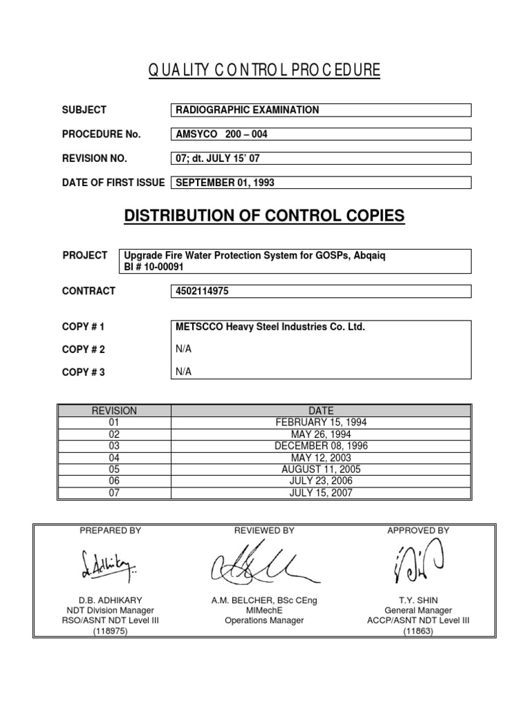 Rt Procedure 200 004 Rev 07 Pdf Nondestructive Testing Pipe