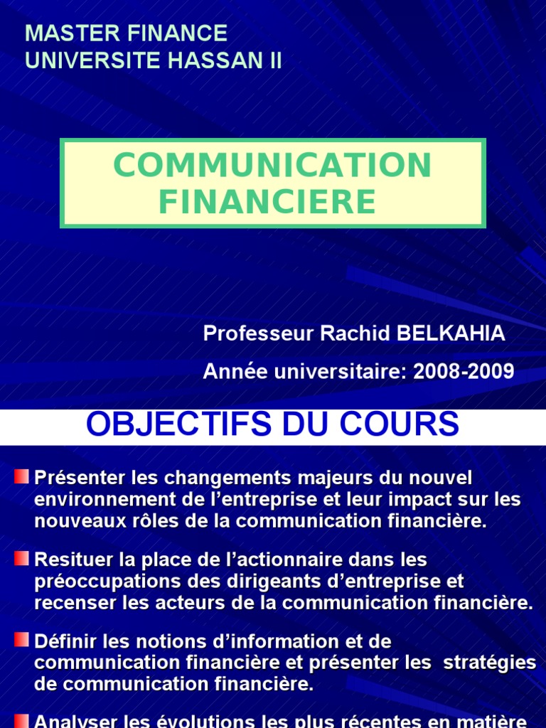 Communication Financiere | PDF | Actionnaire | Notation financière