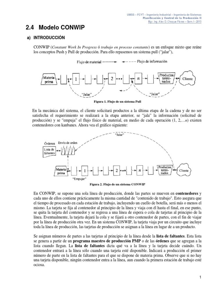 2015 - Tema 2.5 - Modelo CONWIP | PDF | Algoritmos | Ciencia de sistemas