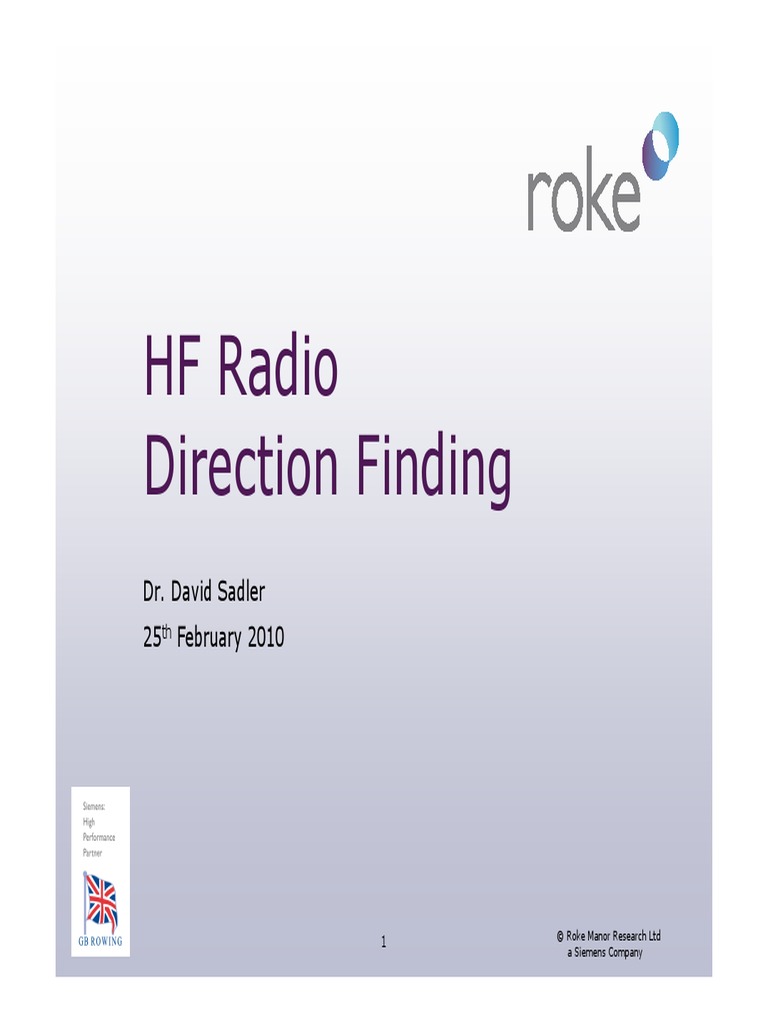 HF Radio Direction Finding | PDF | High Frequency | Antenna (Radio)