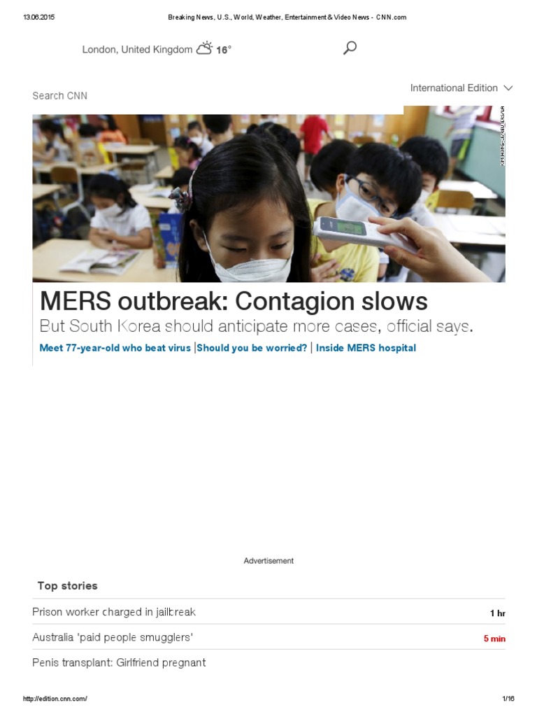 MERS Outbreak: Contagion Slows: But South Korea Should Anticipate More ...