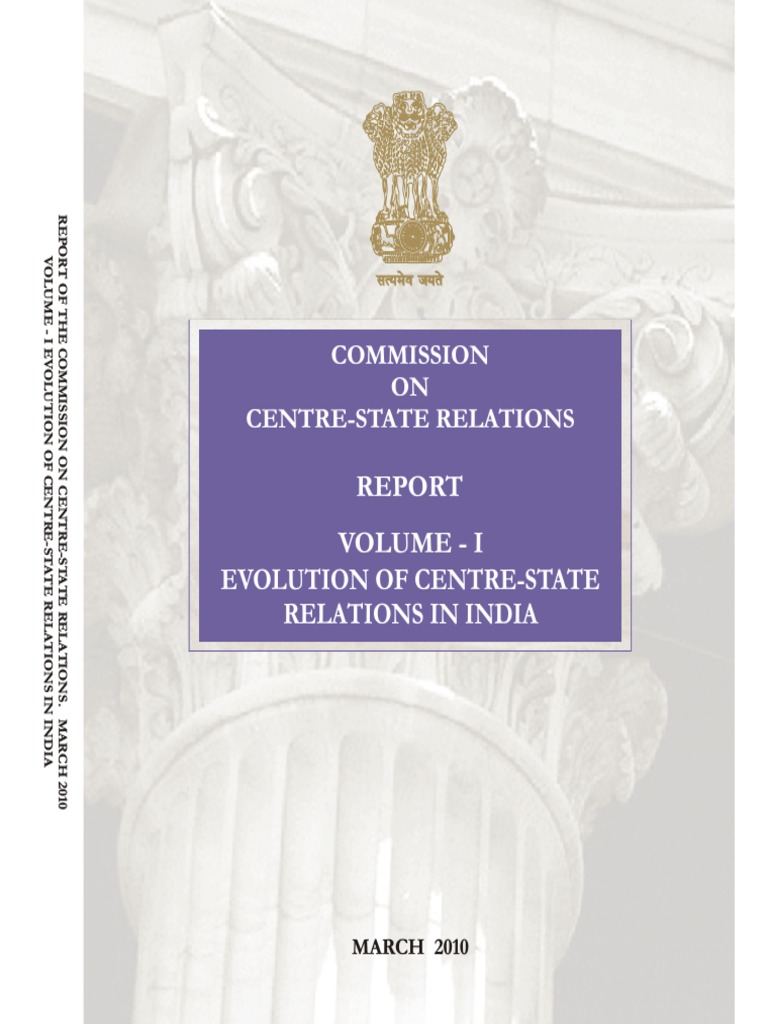 Centre-State Relations Report 2010 | PDF | Indian National Congress ...