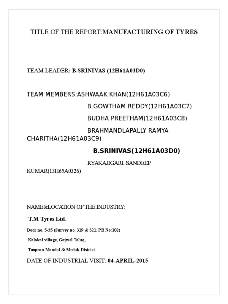 Tyres Report | PDF | Tire | Natural Rubber