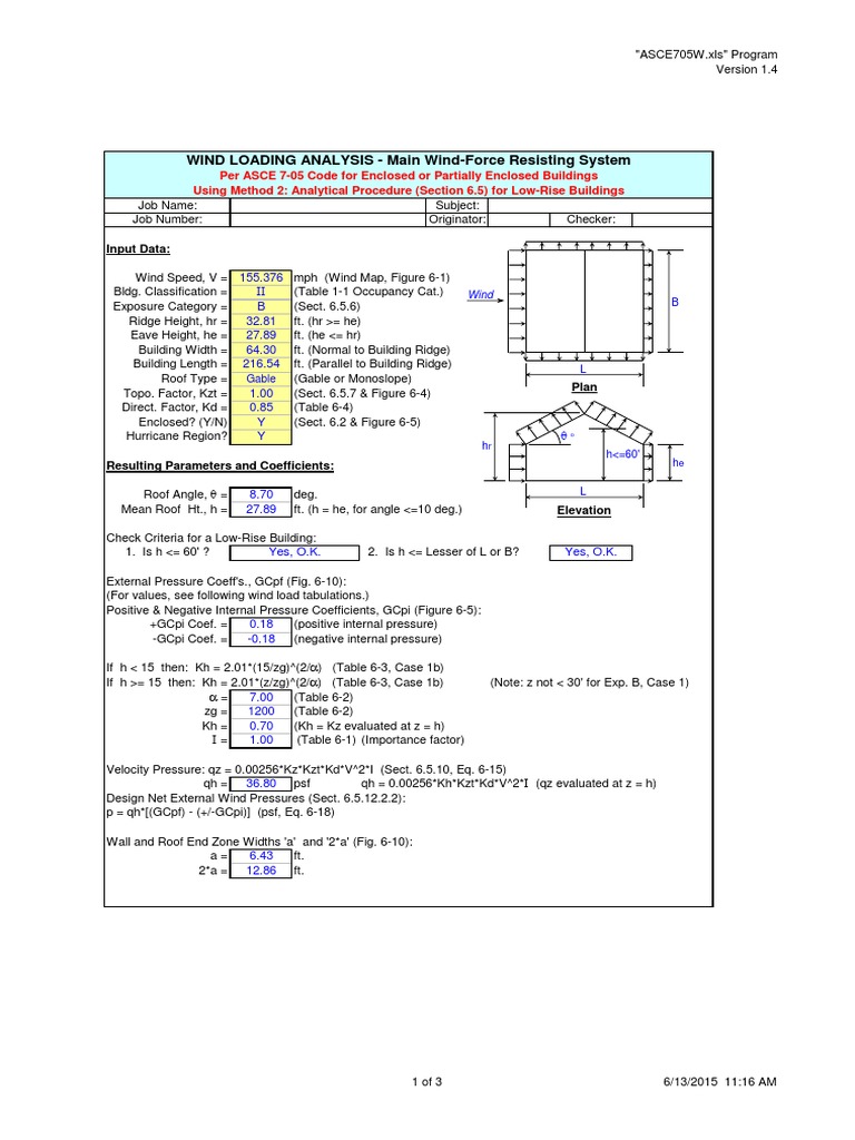 Wind Load Calculation | PDF | Windward And Leeward | Framing (Construction)