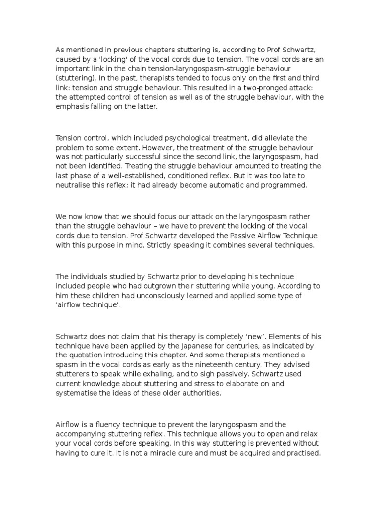 Air Flow Technique For Stammering | PDF | Stuttering | Nonverbal Communication