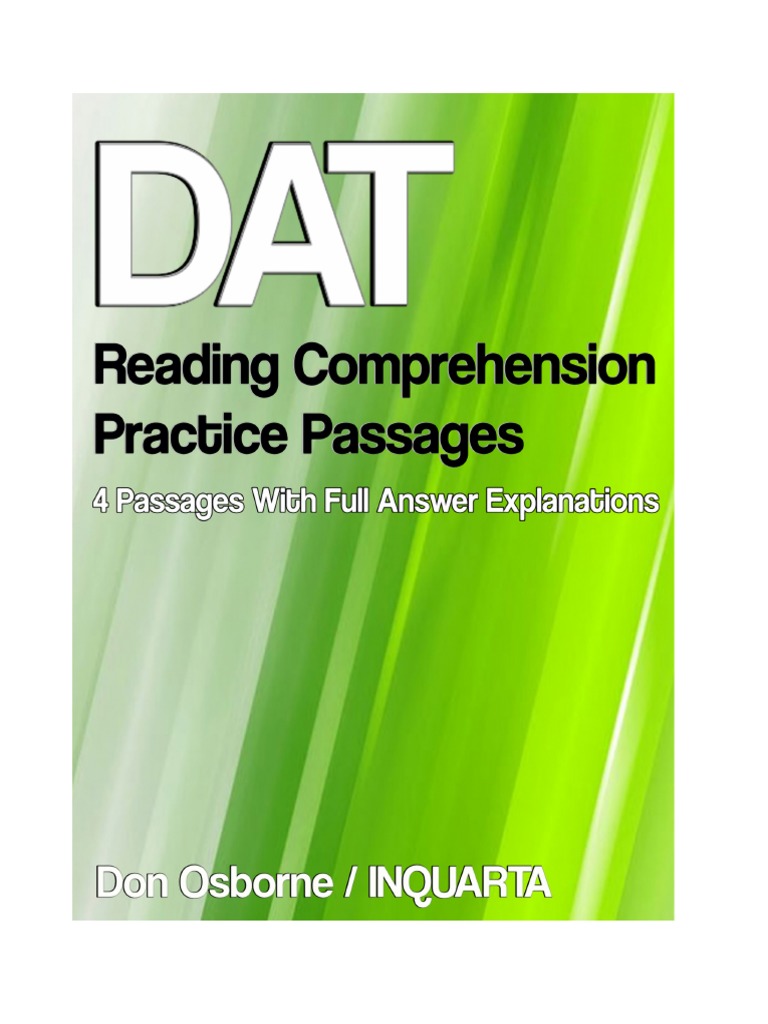 DAT Reading Comprehension PDF | PDF | Bone | Dissociation (Psychology)