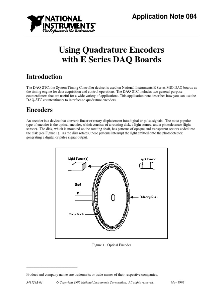 Using Quadrature Encoders With E Series DAQ Boards: Application Note 084 | PDF | Electrical ...