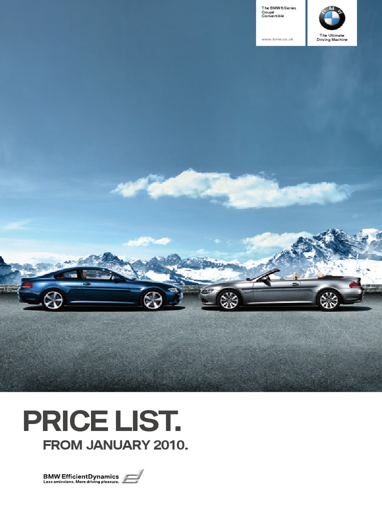 1003 BMW 6 Series Price List | PDF | Motor Vehicle | Luxury Vehicles