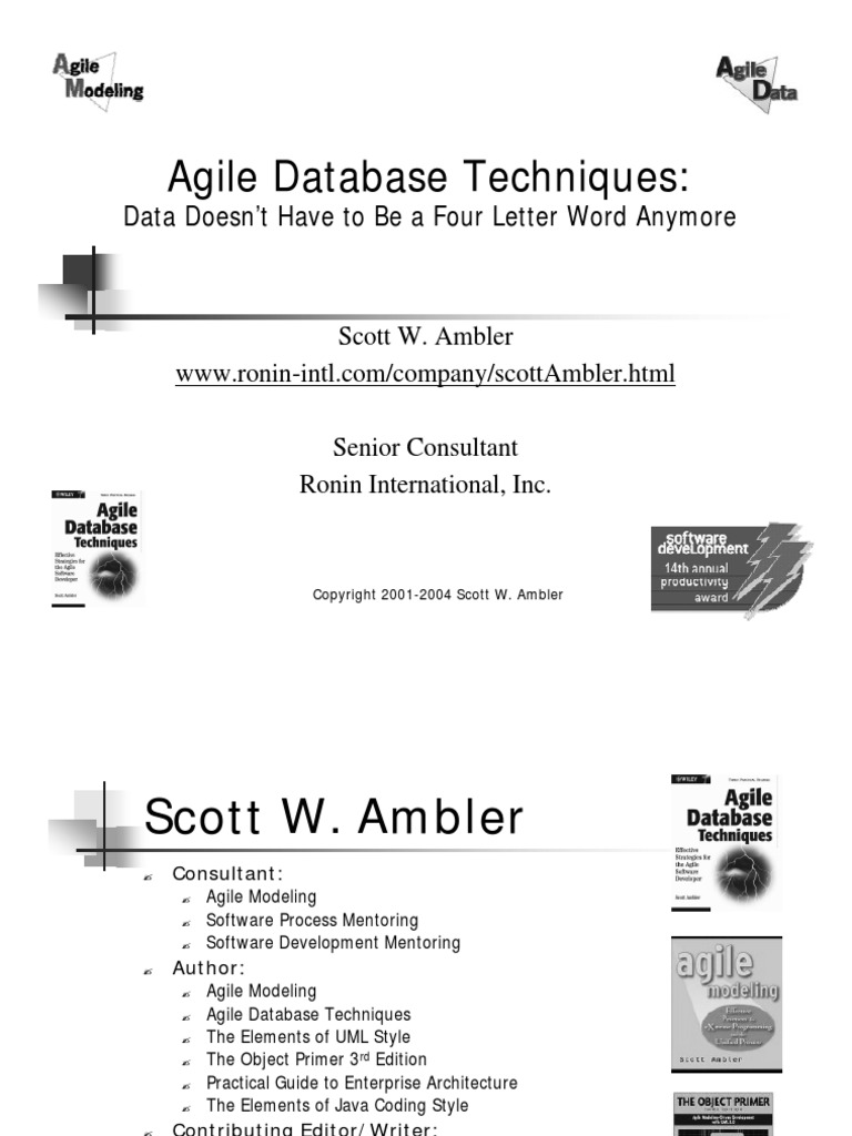 Agile Database Techniques | Agile Software Development | Databases