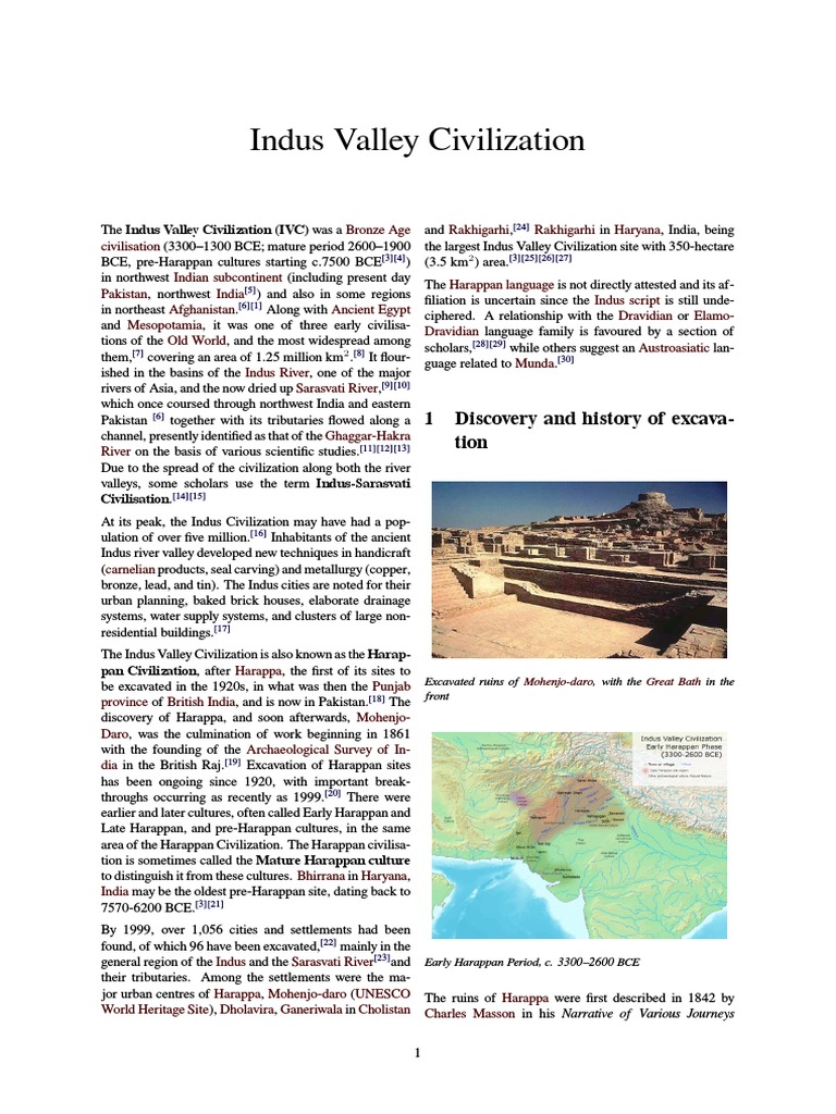 Prehistoric India - Indus Valley Civilization | PDF | Archaeology ...