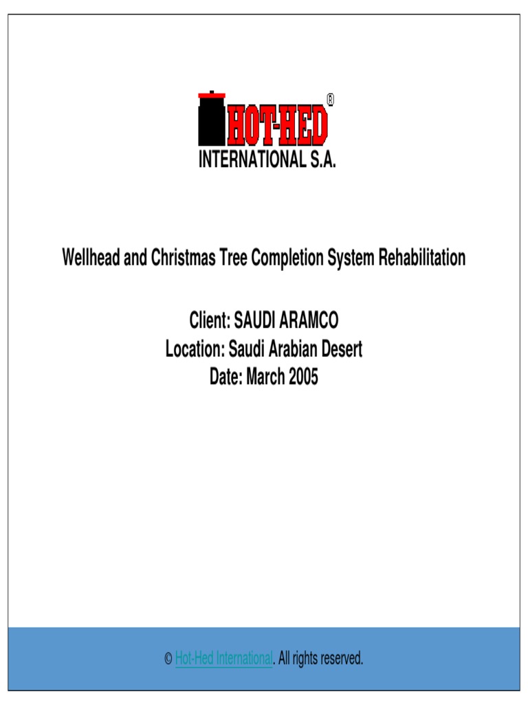 Aramco Wellhead Christmas Tree Rehabilitation | PDF