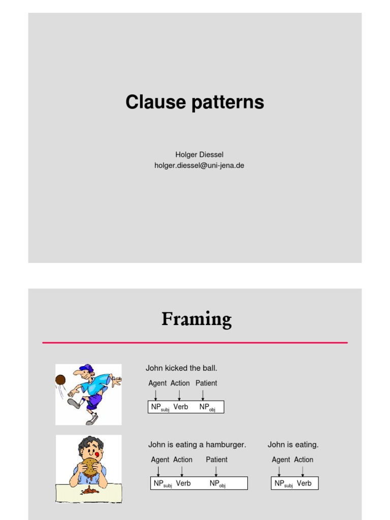 Clause Patterns: Holger Diessel Holger - Diessel@uni-Jena - de | PDF ...