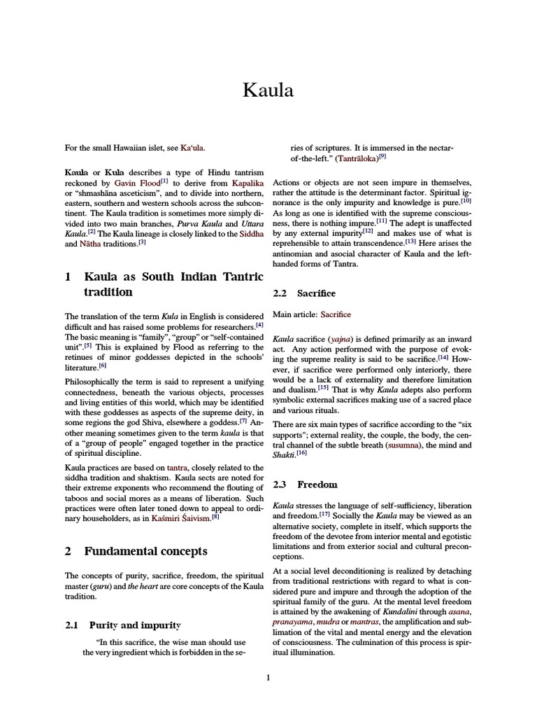 Kaula: 1 Kaula As South Indian Tantric Tradition | PDF | Ancient Indian ...