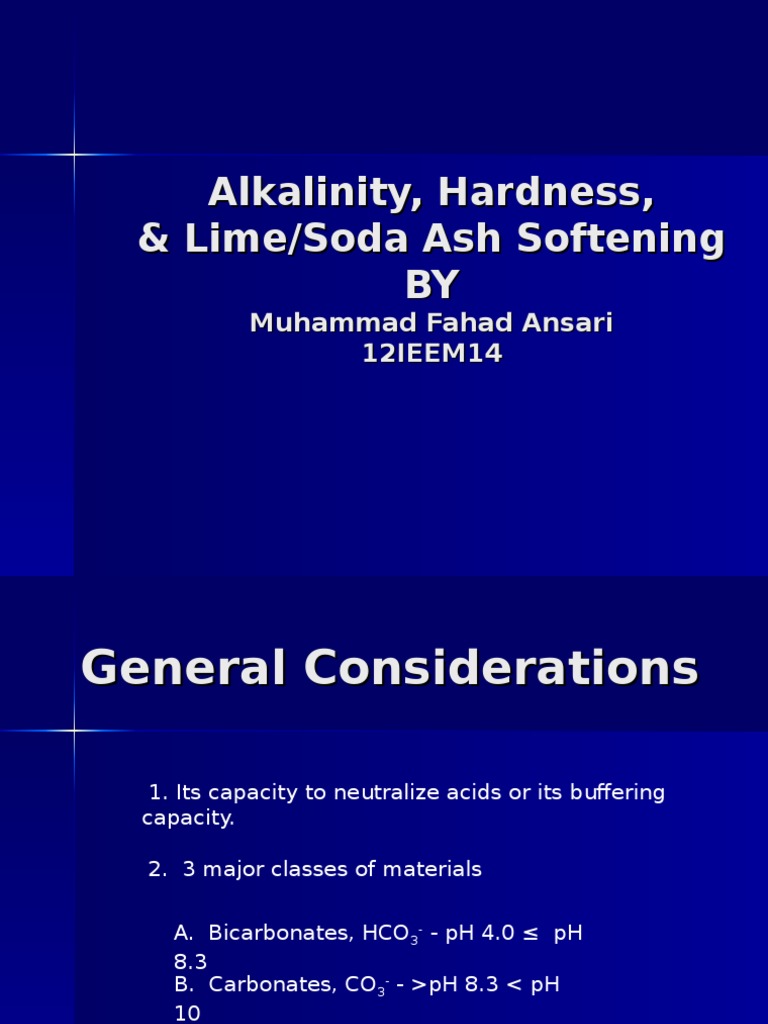 Alkalinity, Hardness, & Lime/Soda Ash Softening BY | Download Free PDF | Sodium Carbonate ...