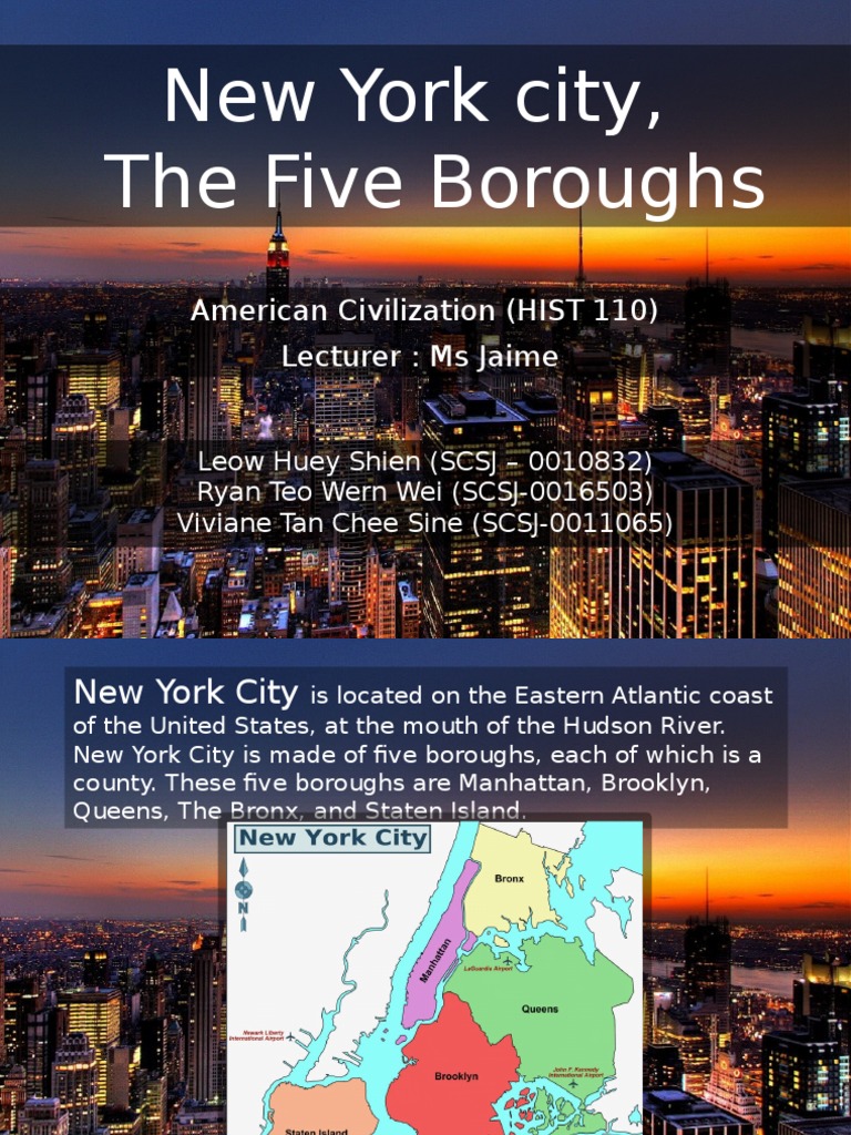 New York City, The Five Boroughs: American Civilization (HIST 110 ...