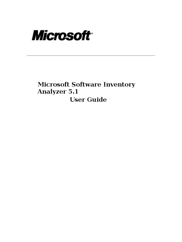 Microsoft Software Inventory Analyzer 5.1 User Guide | PDF | Microsoft ...