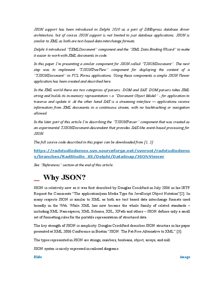 Delphi JSON Viewer | Download Free PDF | Json | Xml