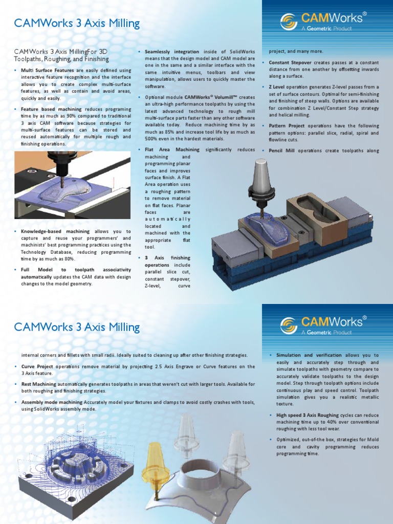 CAMWorks 3axis Datasheet | PDF | Machining | Machine Tool