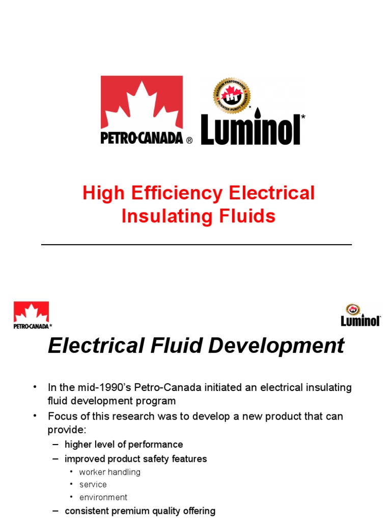 High Efficiency Electrical Insulating Fluids | PDF | Electric Arc ...