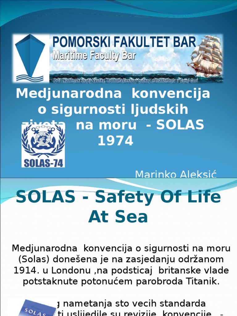 SOLAS 1974 Konvencija | PDF