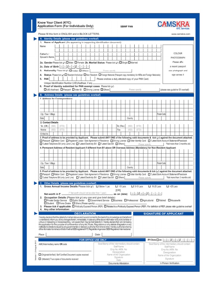 CAMSKRA KYC Application Form-Individual | PDF