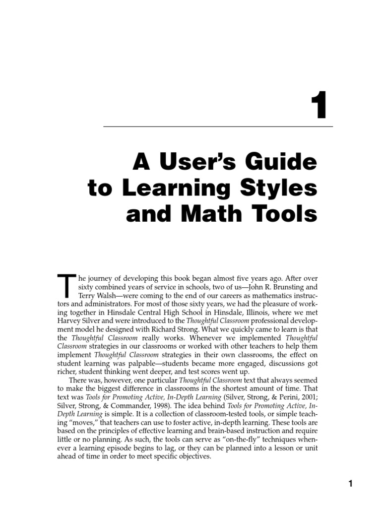 Learning Styles in Math | PDF | National Council Of Teachers Of ...