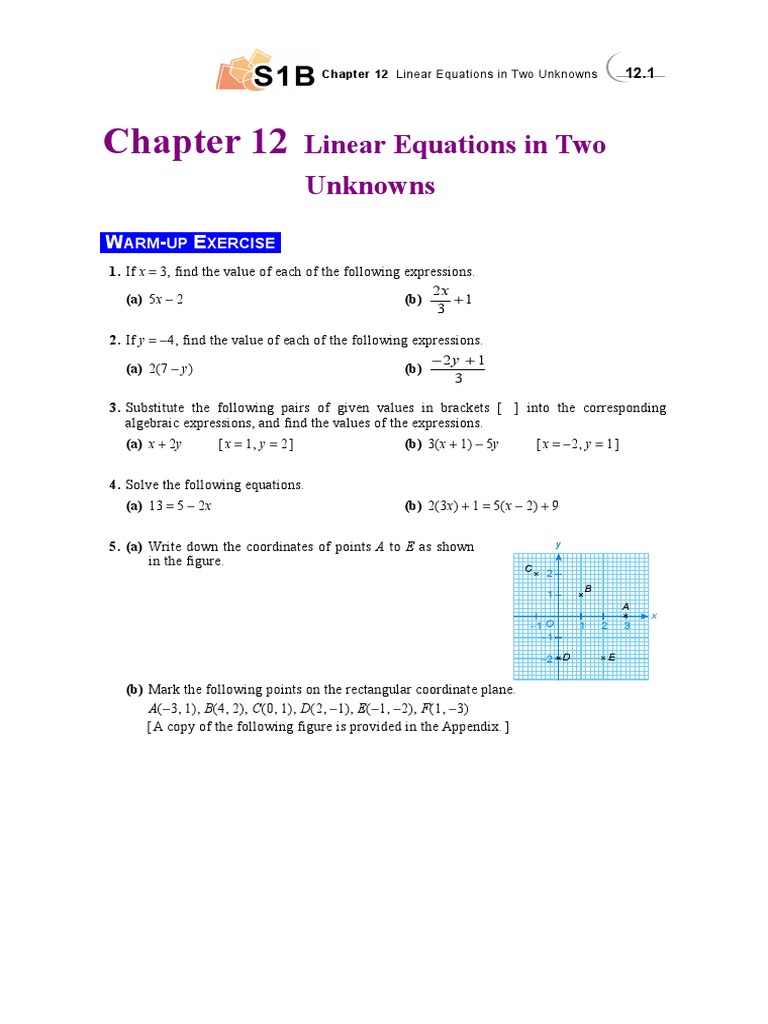s1 Math Ch12easa | PDF | Plane (Geometry) | Equations